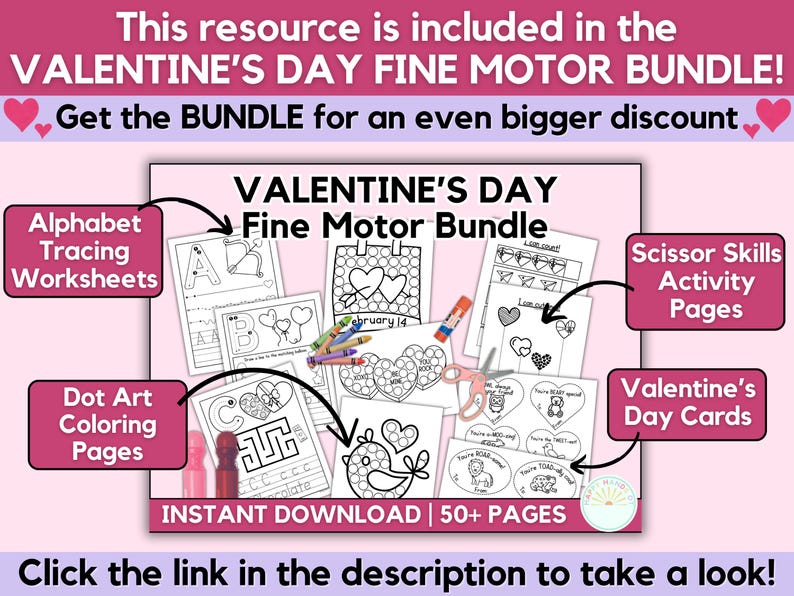 Valentines Day Preschool Worksheets for Kids Scissor Skill Winter ...