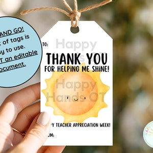 Printable Gift Tags for Teacher Appreciation Week Instant Download ...