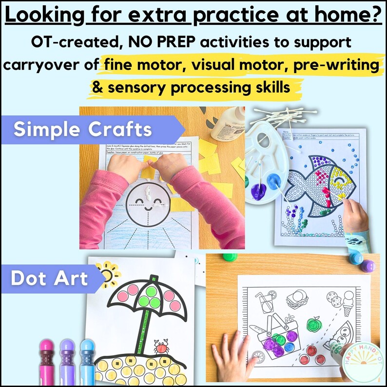June Occupational Therapy Preschool Fine Motor Skills: Summer Activity ...