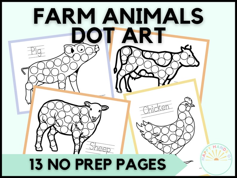 Farm Animals Dot Marker Worksheets for Kids Preschool Tracing ...