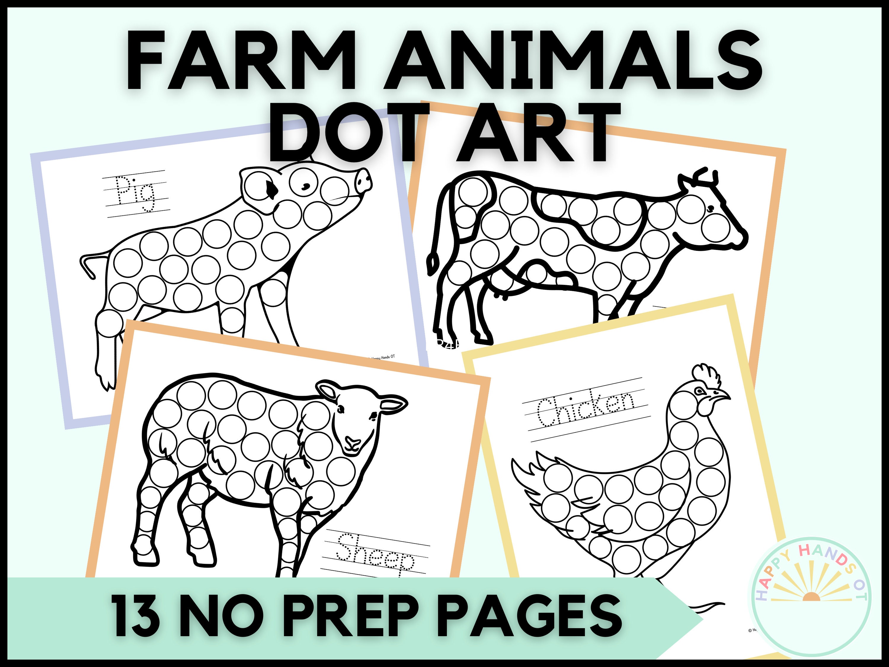 Farm Animals Dot Marker Worksheets for Kids Preschool Tracing ...
