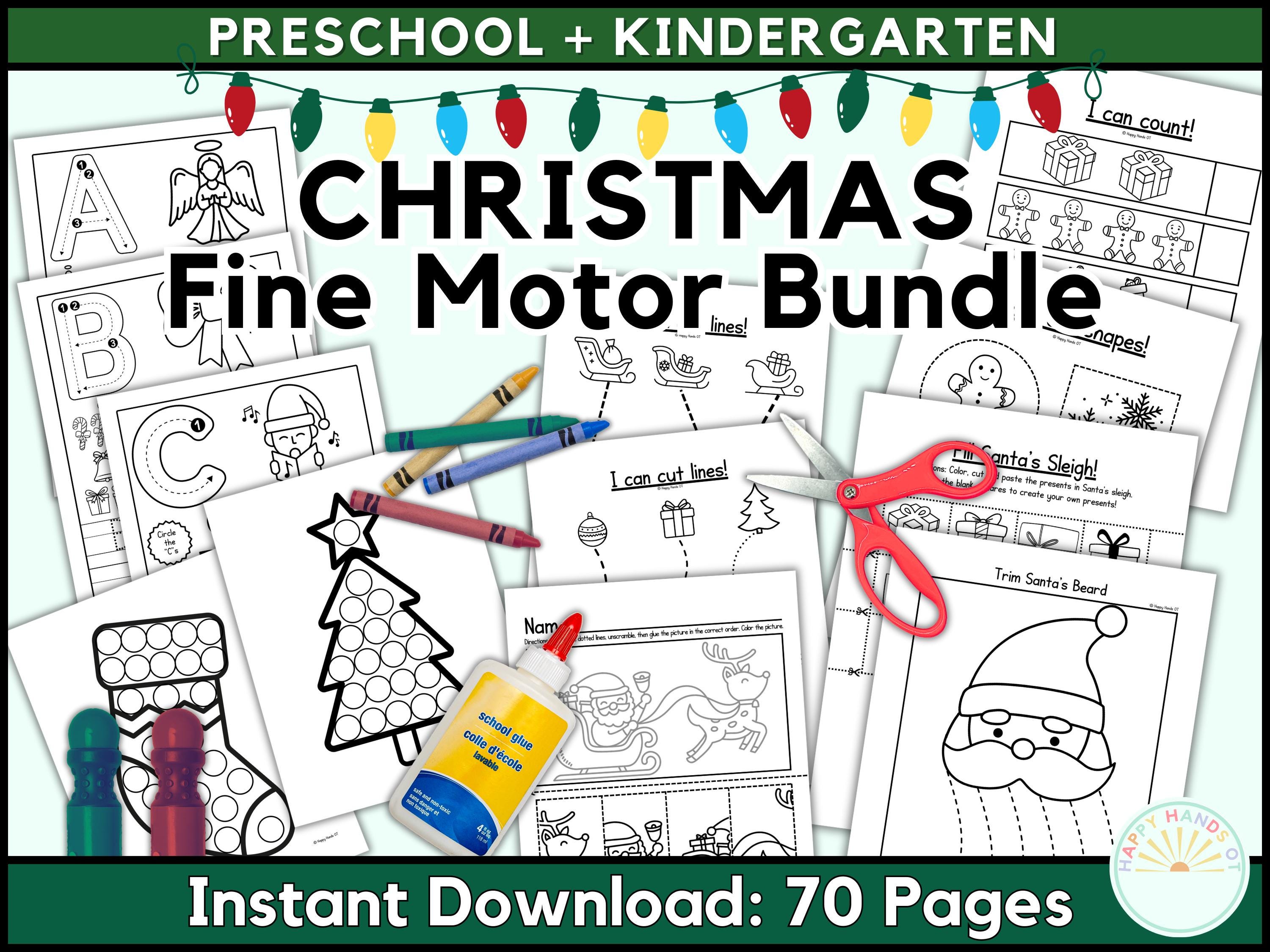 PAQUETE IMPRIMIBLE: Navidad Preescolar Motricidad fina Educación en el ...