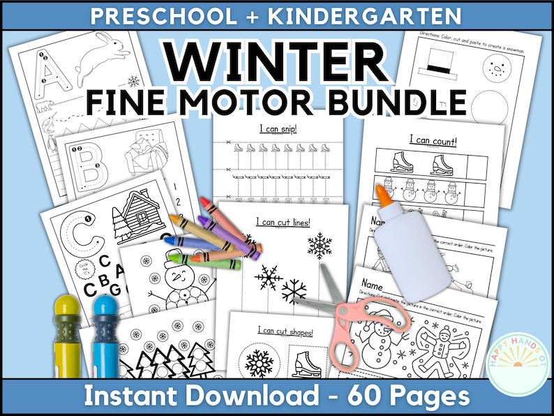 BUNDLE - Winter Preschool Worksheets for Kids Preschool Tracing ...