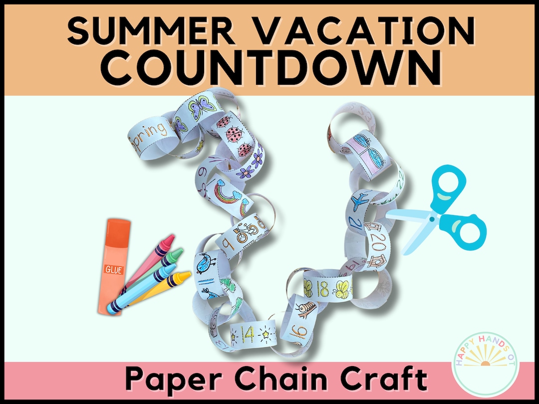 Summer Vacation Countdown Paper Chain Craft Printable Countdown Cut and ...