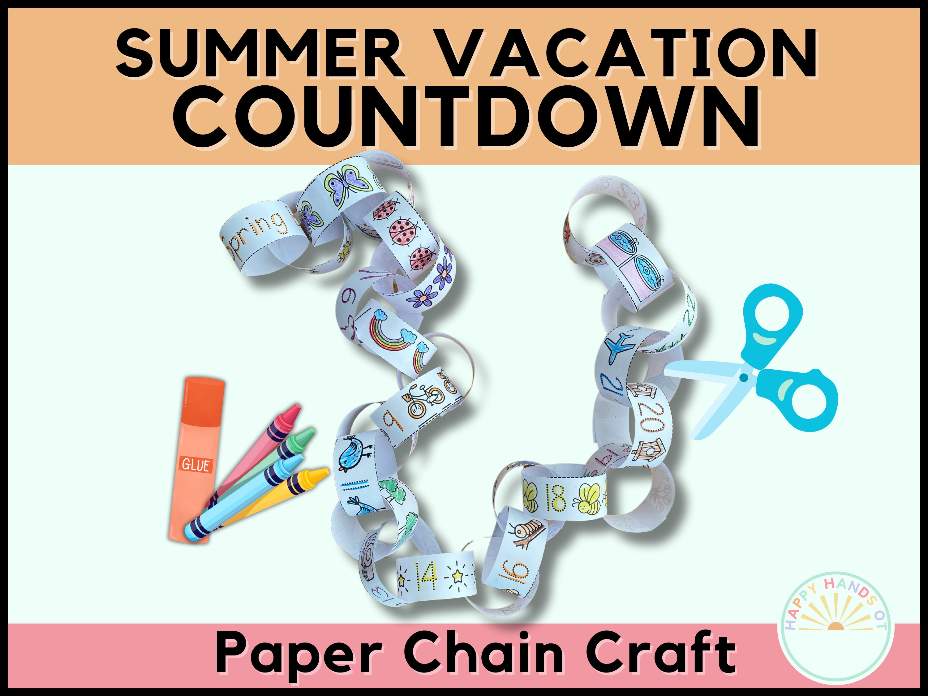 Summer Vacation Countdown Paper Chain Craft Printable Countdown Cut and ...