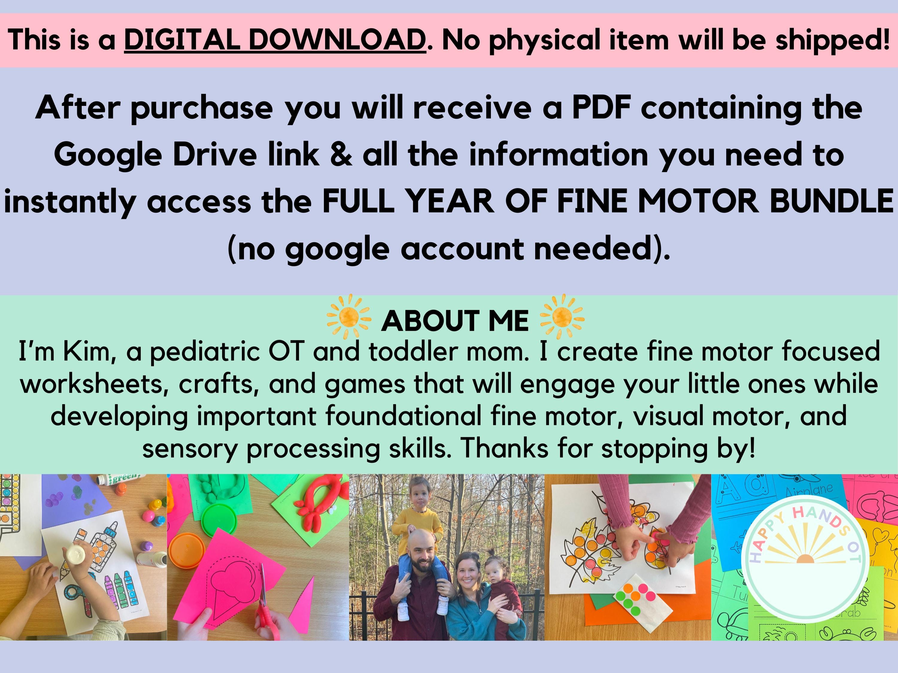 PRINTABLE BUNDLE Full Year of Fine Motor Preschool Worksheets ...