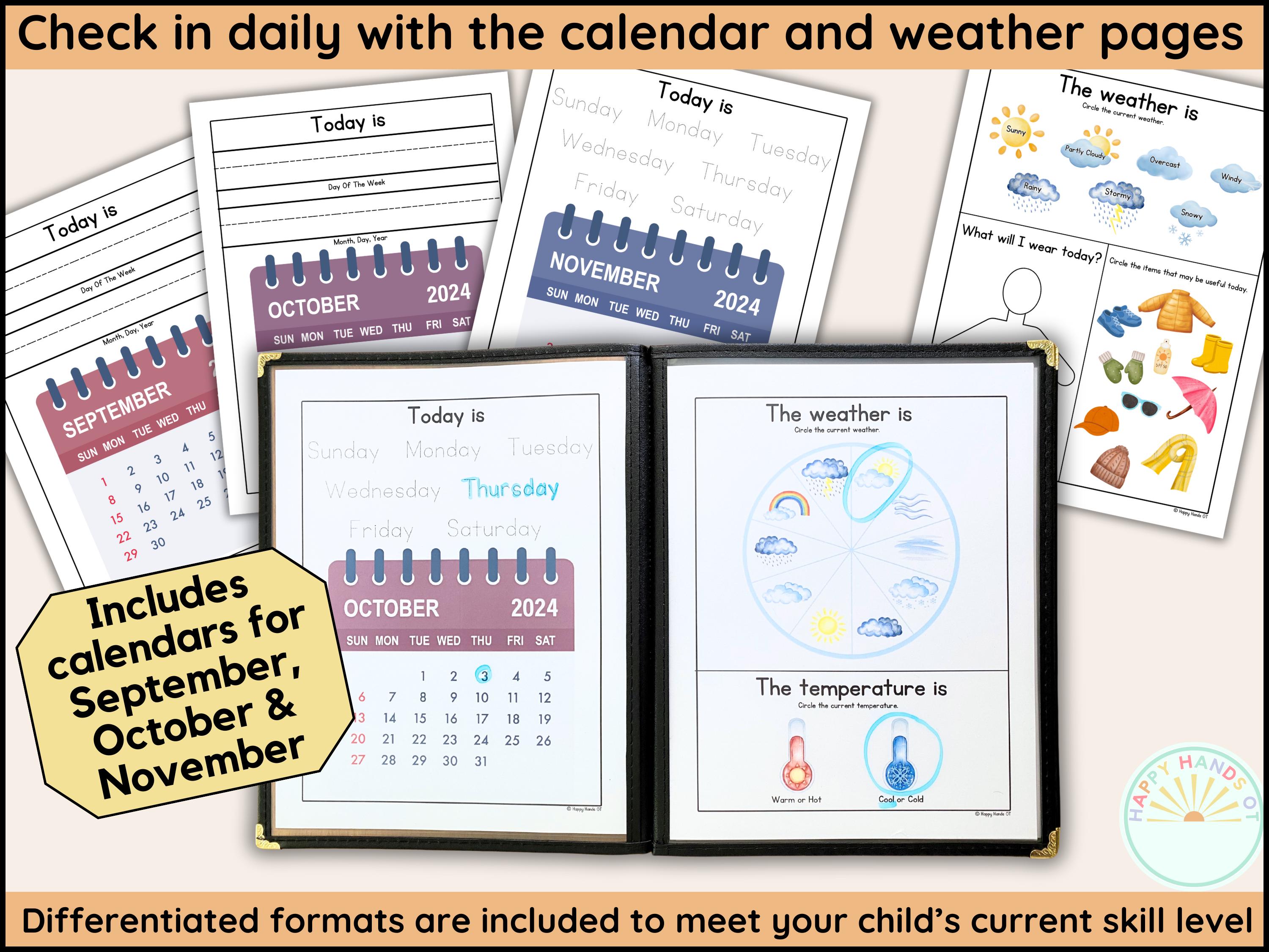 Fall Pre K Morning Menu Preschool Simple Homeschool Morning Menu Pages ...