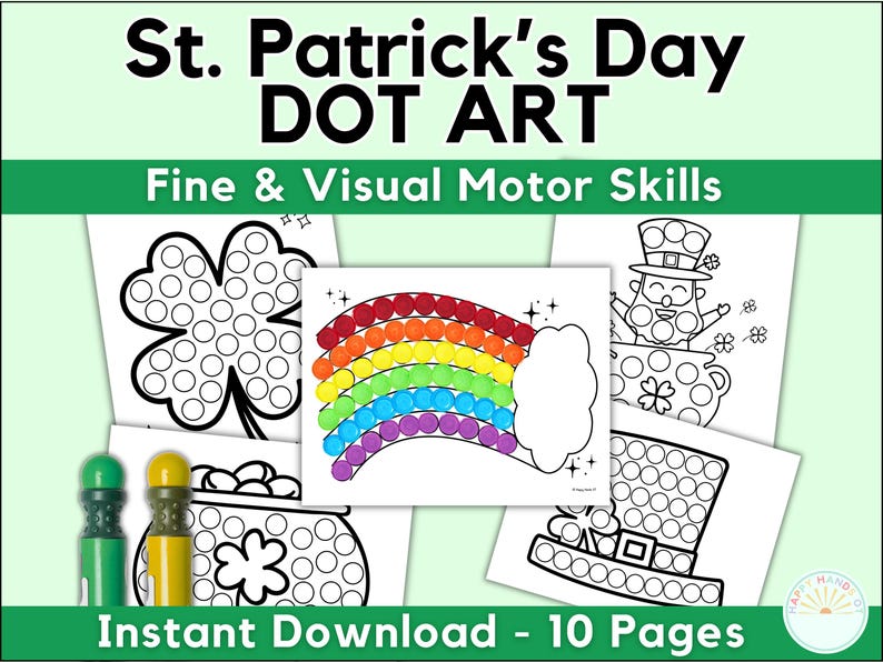 St Patricks Day Dot Art Preschool Worksheets for Kids Dot Marker ...