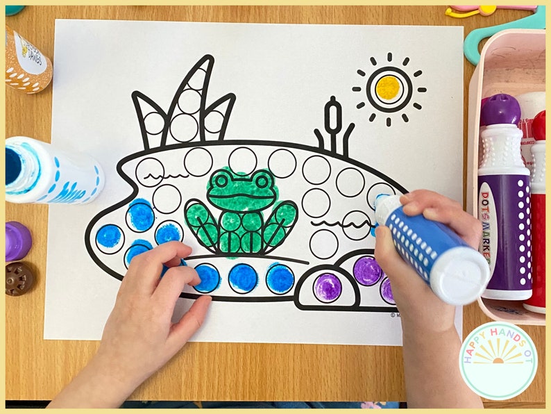 Spring Dot Art Printable Preschool Spring Worksheets for Kids Classroom ...