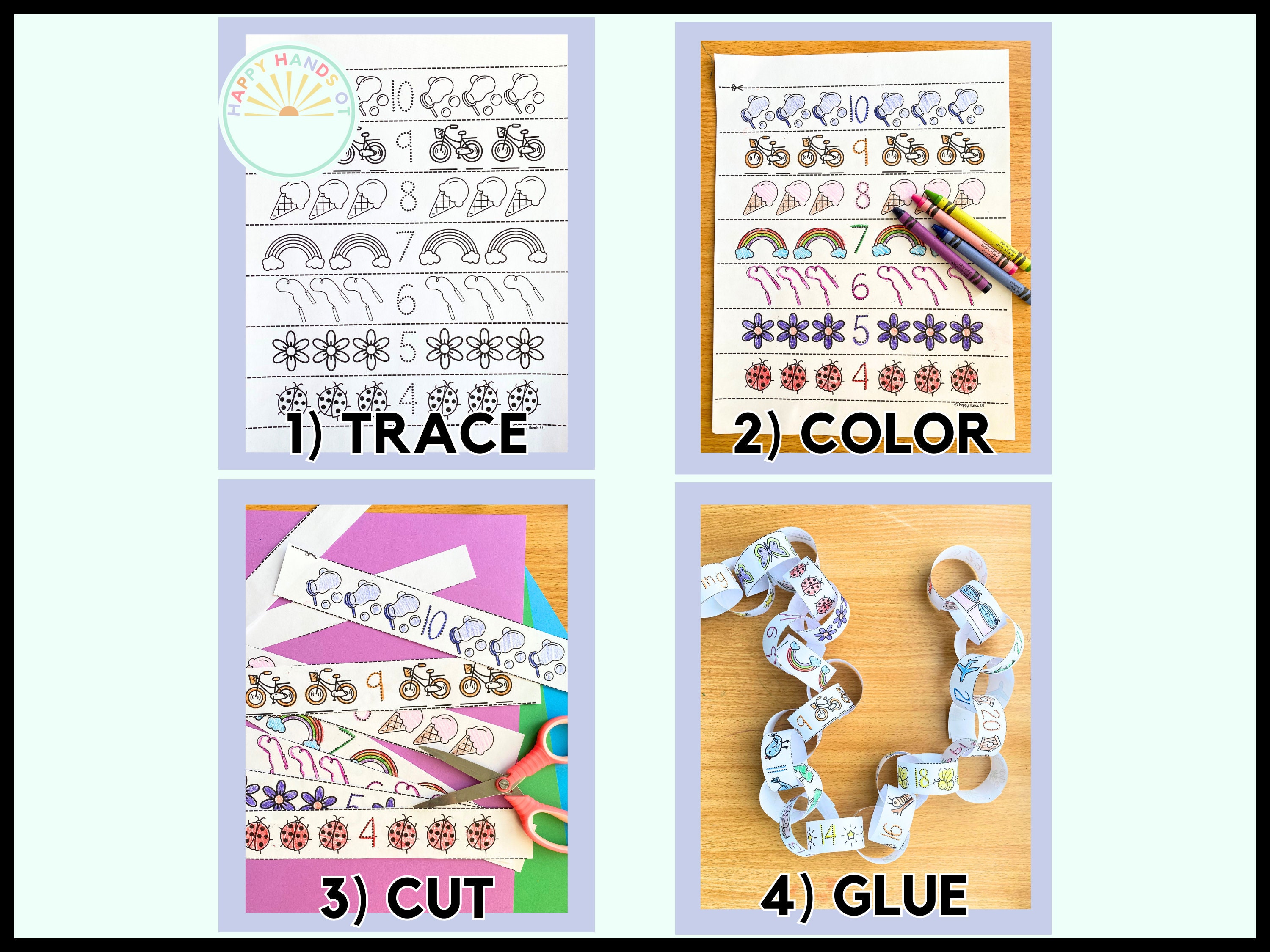 Summer Vacation Countdown Paper Chain Craft Printable Countdown Cut and ...