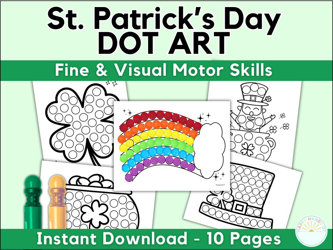 St Patricks Day Dot Art Preschool Worksheets for Kids Dot Marker ...