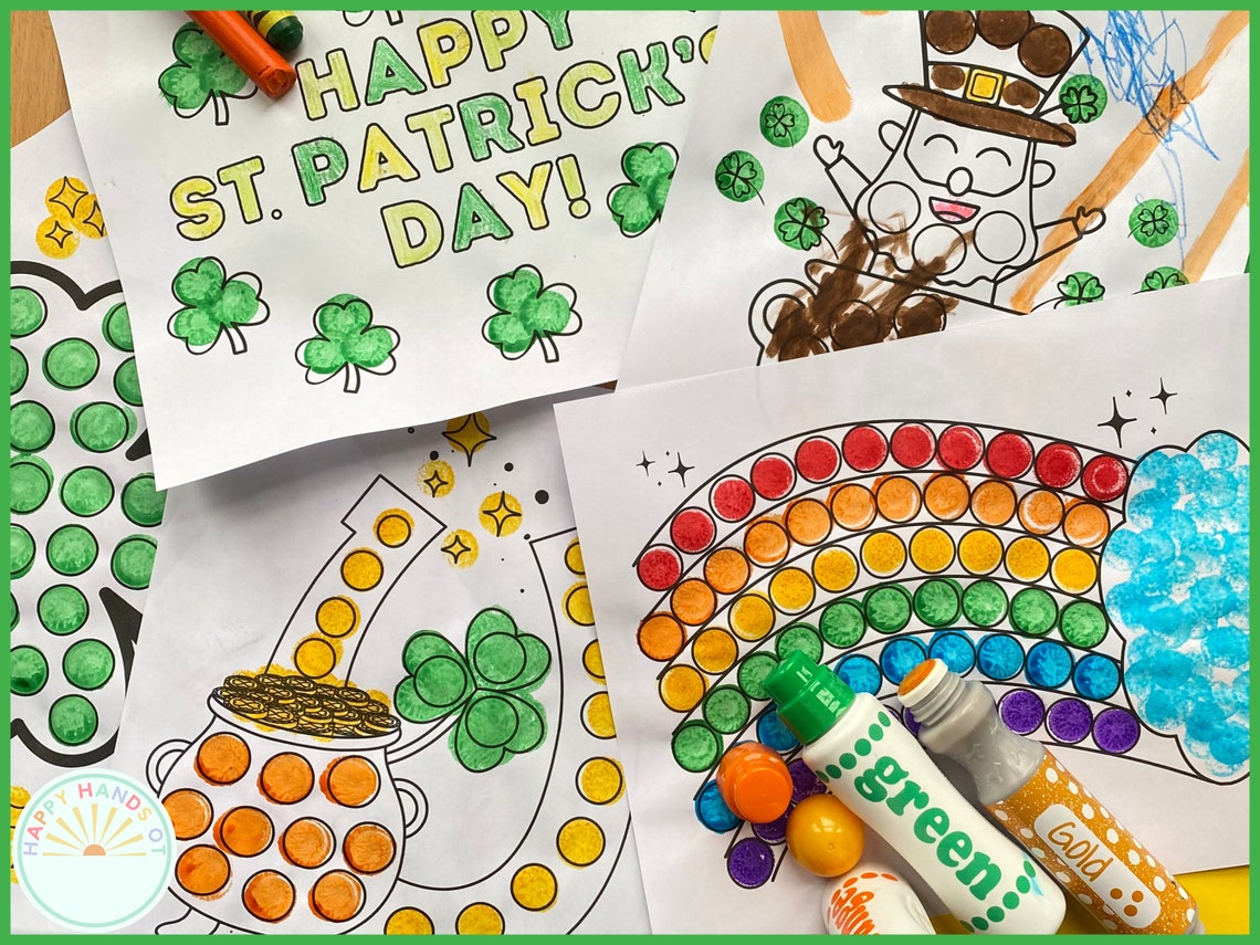 St Patricks Day Dot Art Preschool Worksheets for Kids Dot Marker ...