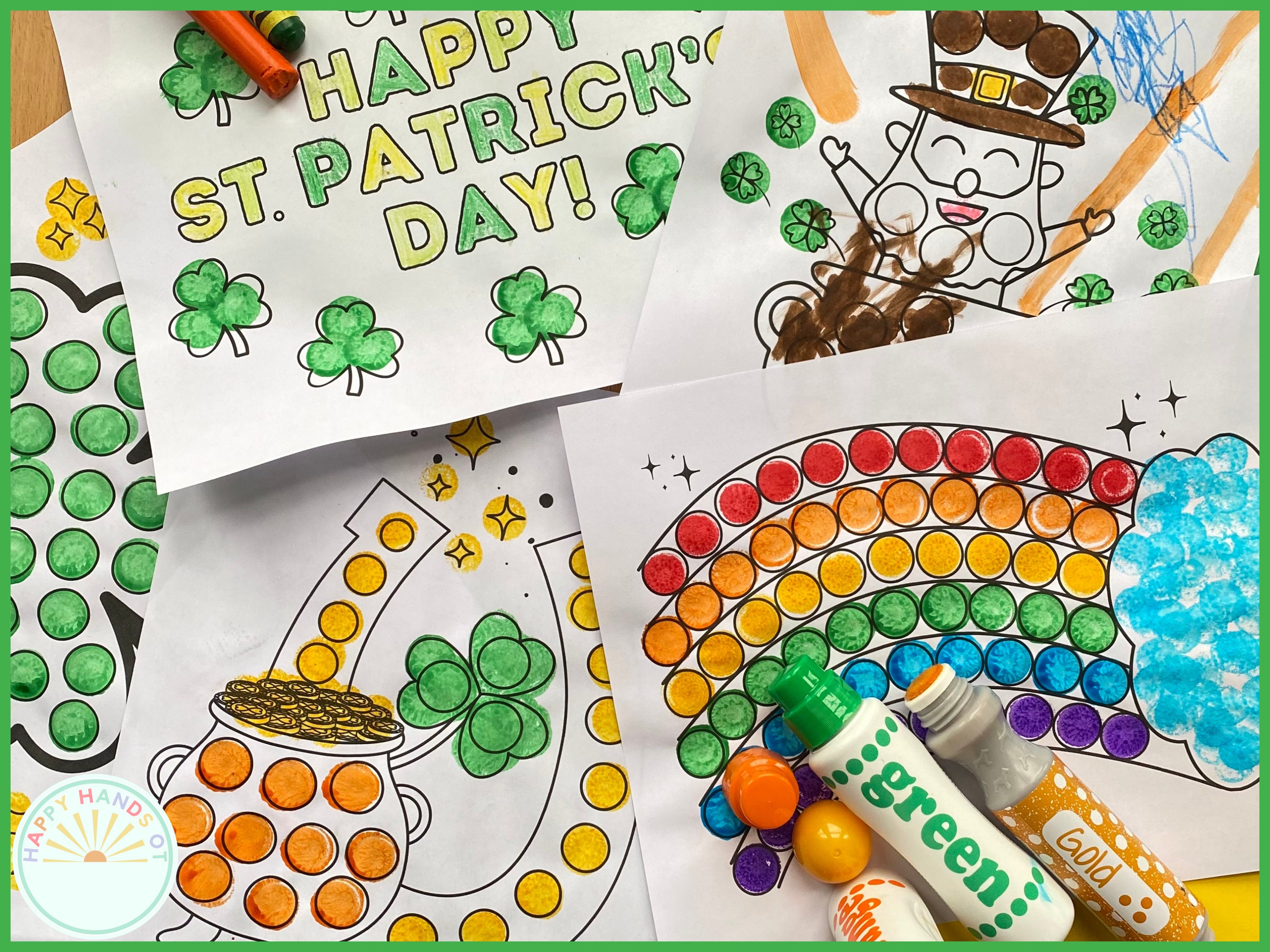 St Patricks Day Dot Art Preschool Worksheets for Kids Dot Marker ...