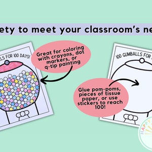 100th Day of School Gumball Craft 100 Days Celebration Printable ...