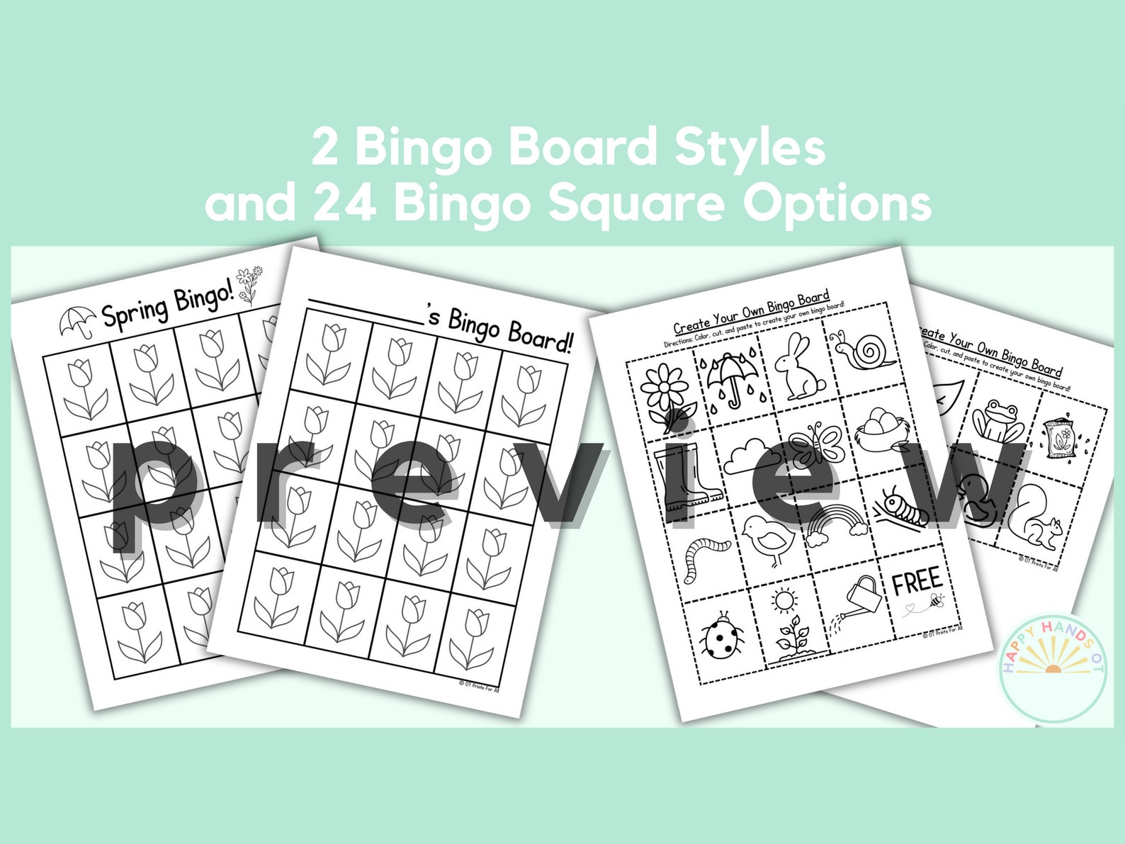 Spring Bingo Cards Make Your Own Bingo Game Spring March Activities Cut ...