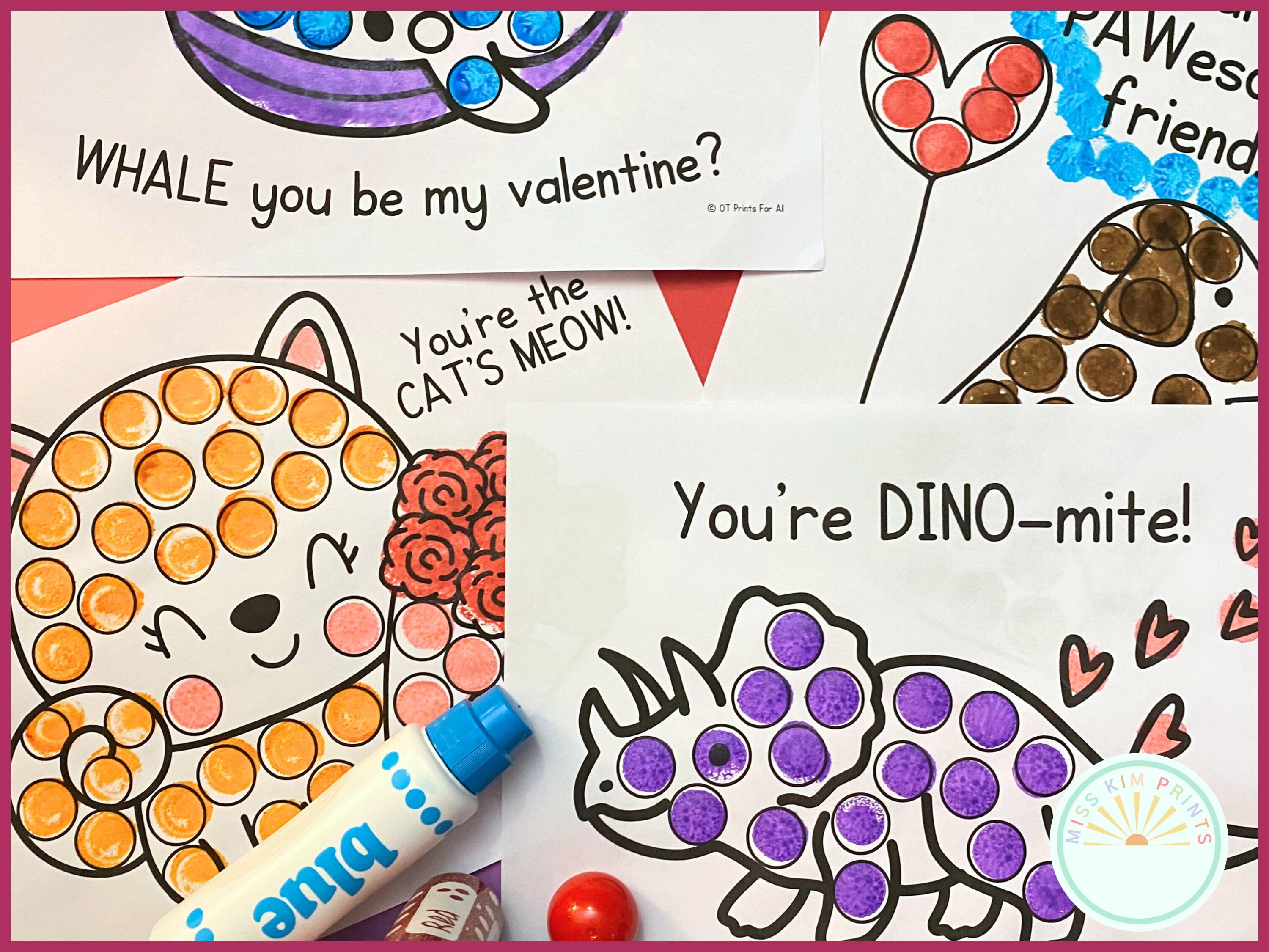 Valentines Day Dot Marker Toddler Valentine Cards Preschool Valentines ...