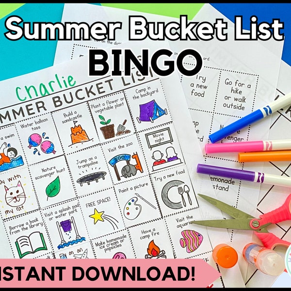 Bingo Bucket List Template - Etsy