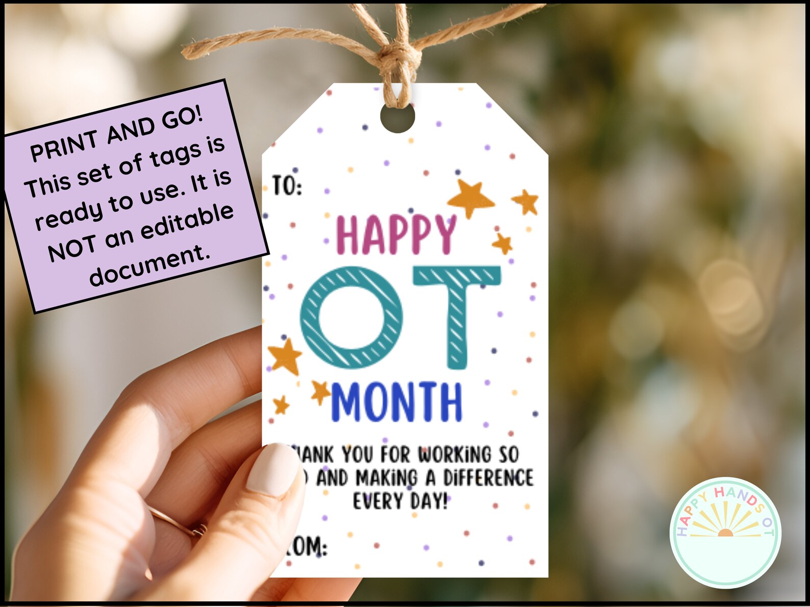 Printable Gift Tags for Staff Appreciation - Speech, Physical Therapy ...