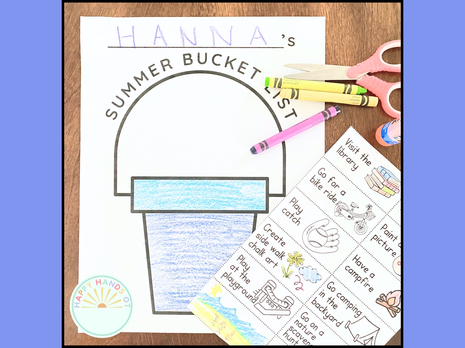 Summer Bucket List Craft Printable Prek Kindergarten Summer Break ...