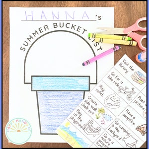 Summer Bucket List Craft Printable Prek Kindergarten Summer Break ...