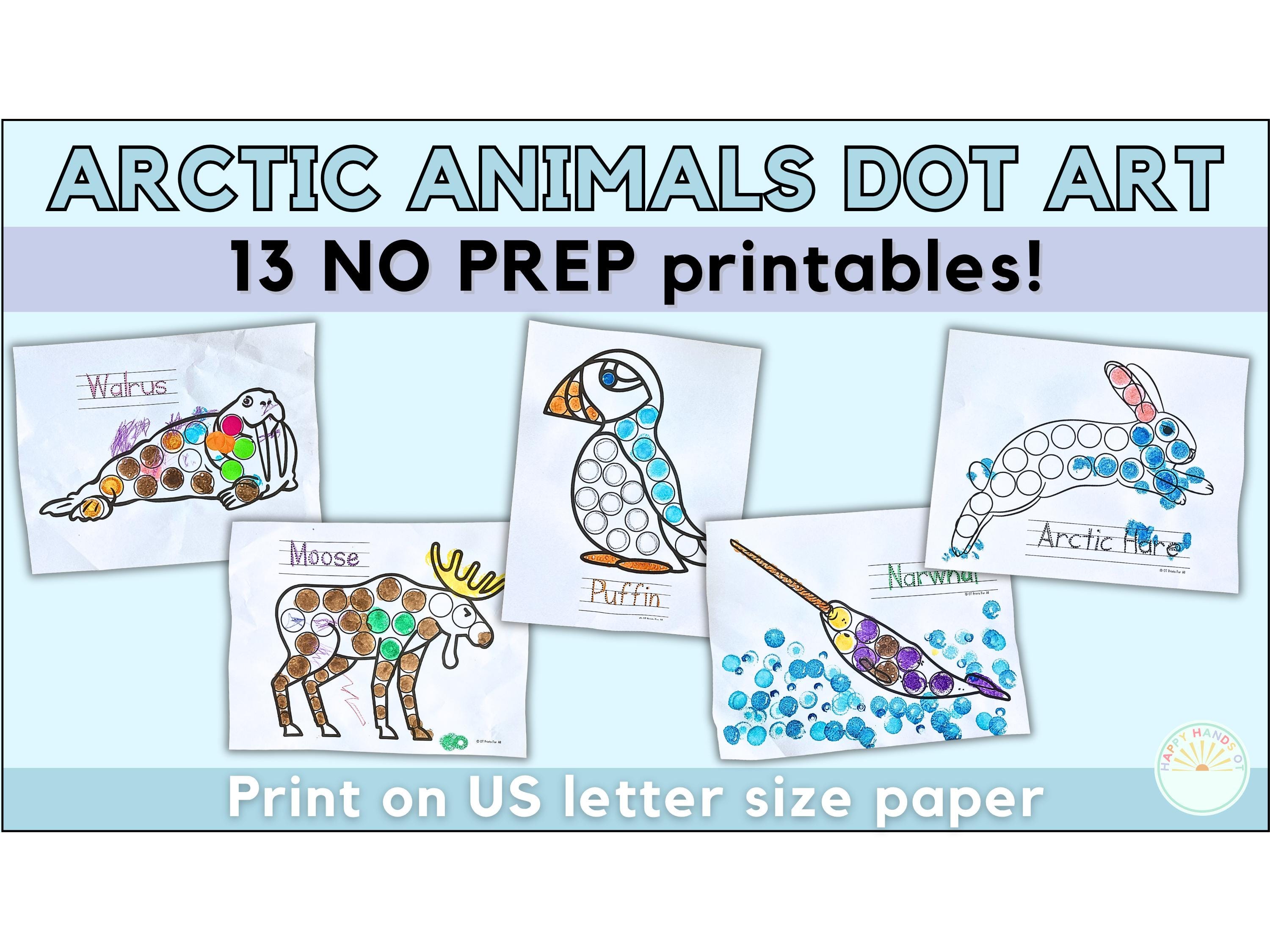 Arctic Animals Preschool Dot Marker Printable Arctic Animals Coloring ...