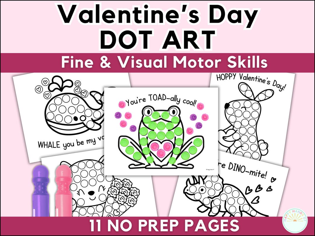 Valentines Day Dot Marker Toddler Valentine Cards Preschool Valentines ...