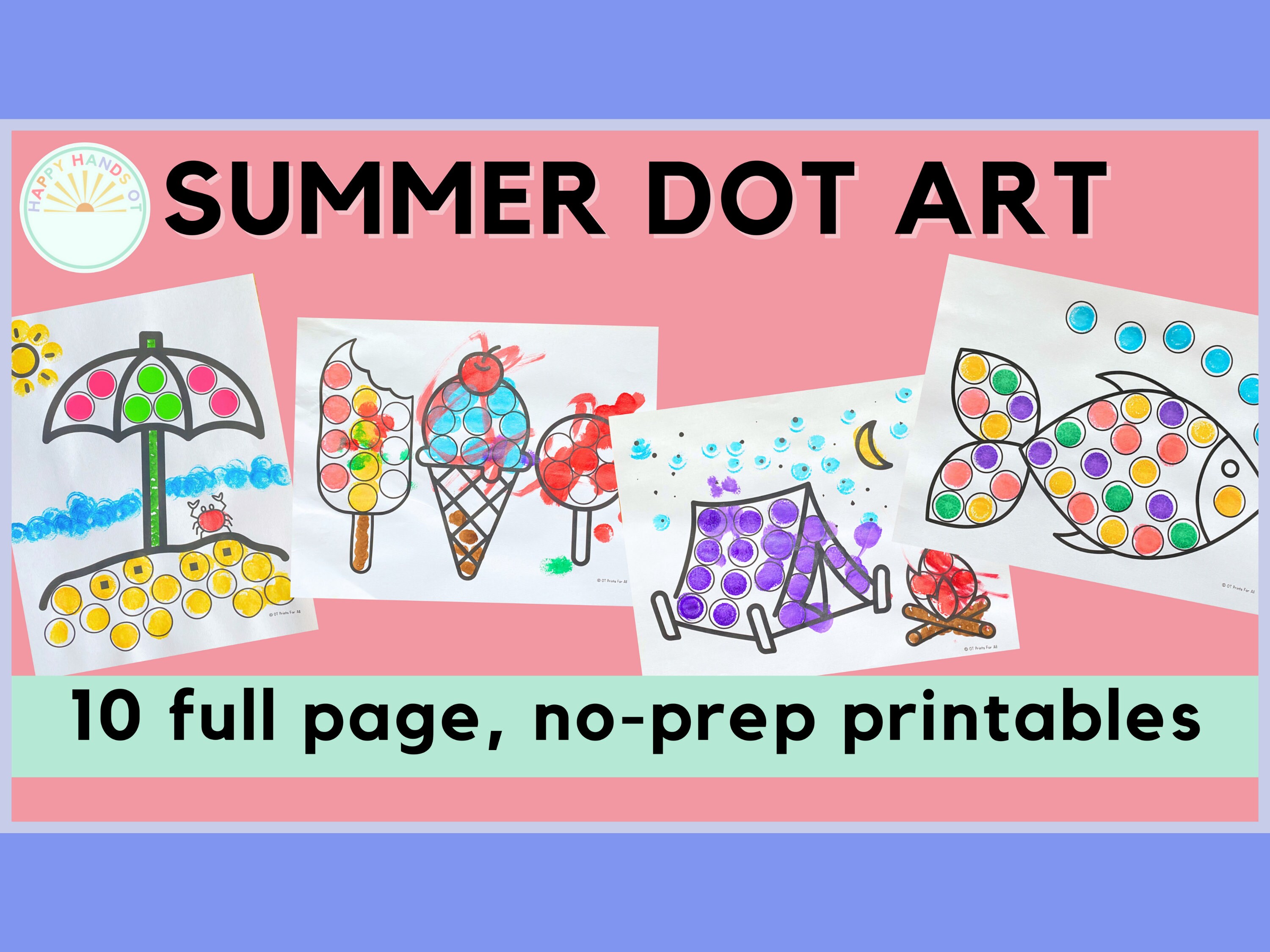 PRINTABLE BUNDLE Summer Dot Art and Cutting Practice Scissor Skill ...