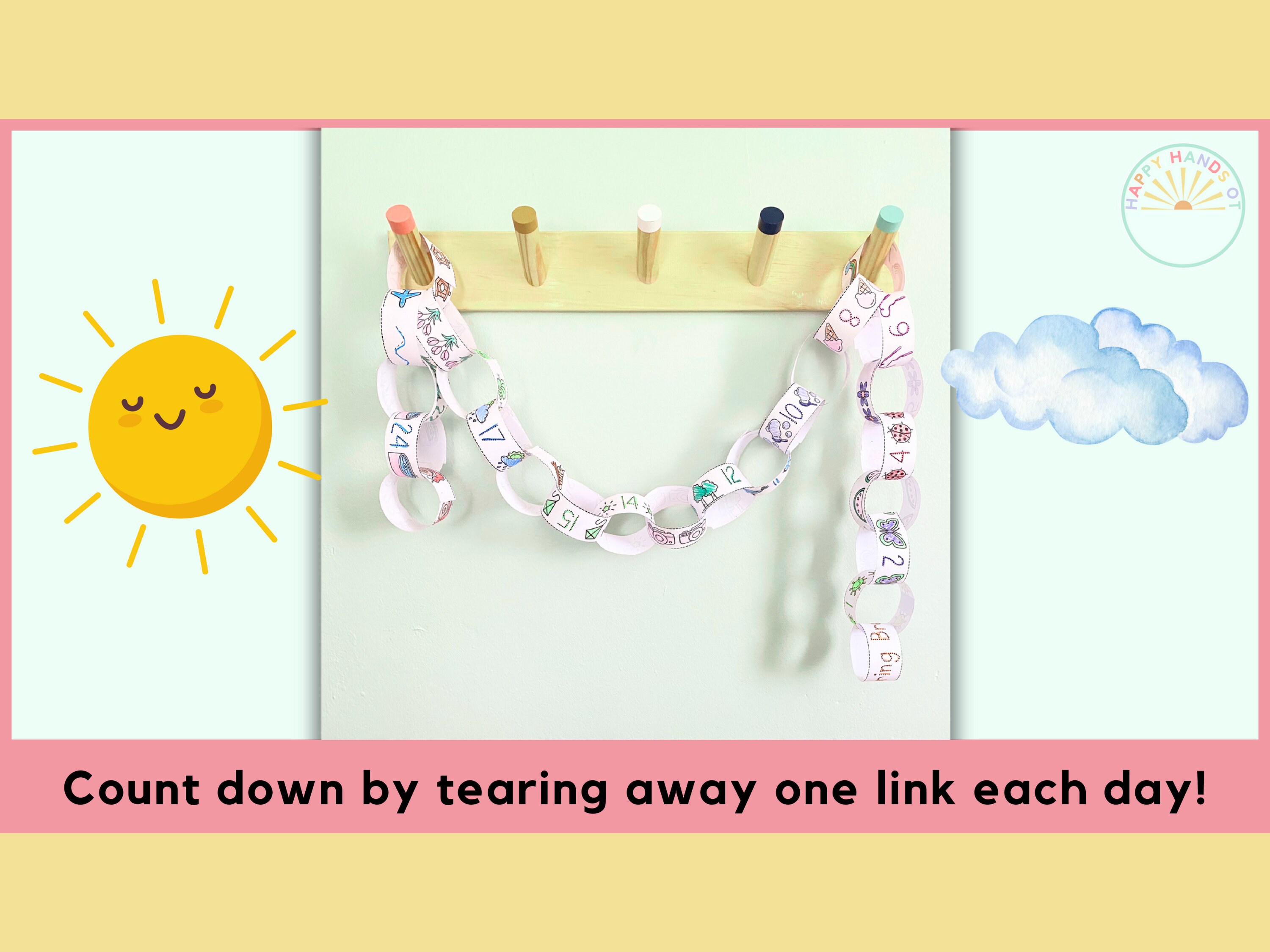 Summer Vacation Countdown Paper Chain Craft Printable Countdown Cut and ...