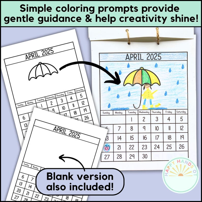 2026 Artwork Calendar Christmas Gift From Child - Printable Gift for ...