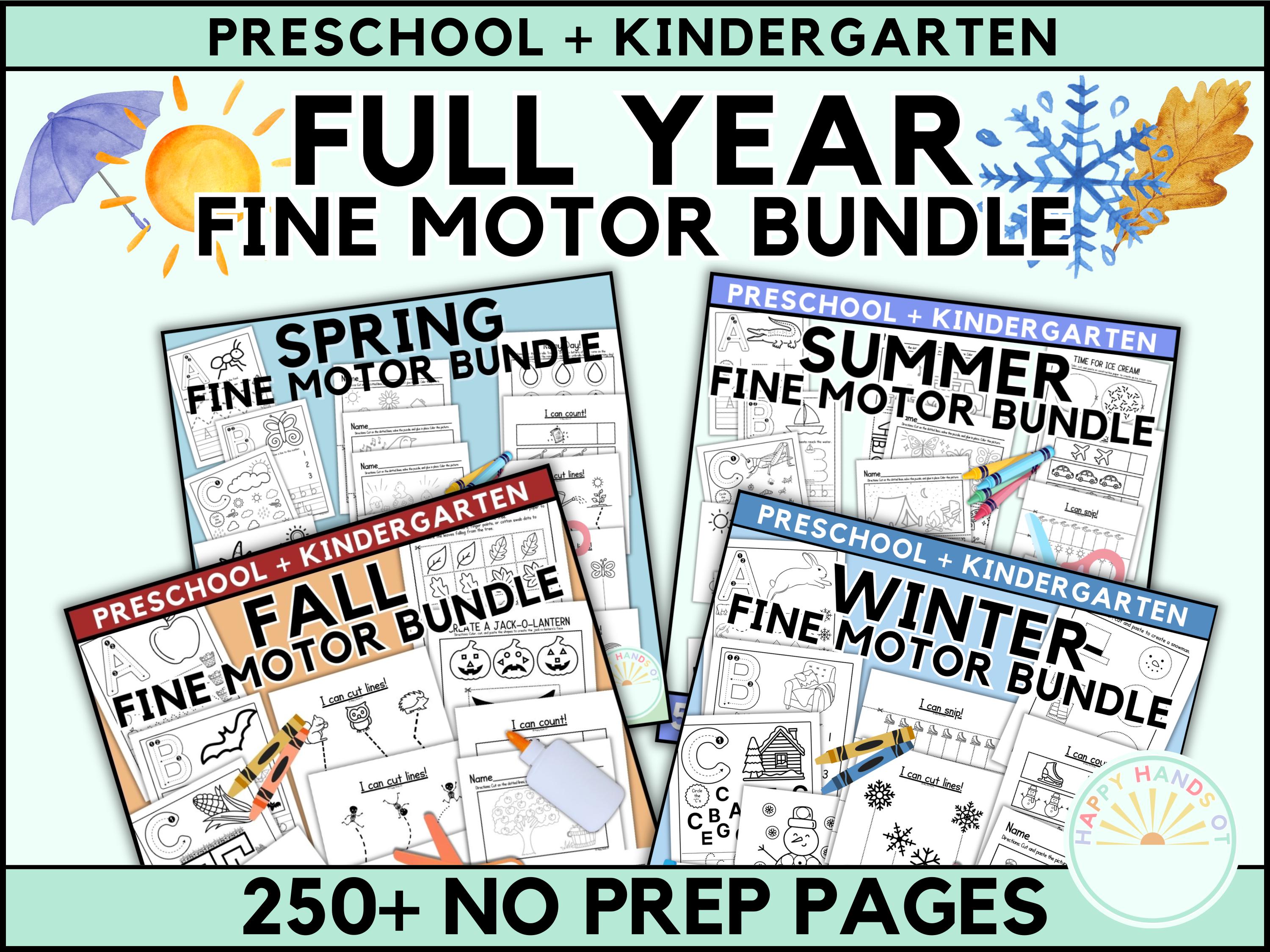 PRINTABLE BUNDLE Full Year of Fine Motor Preschool Worksheets ...