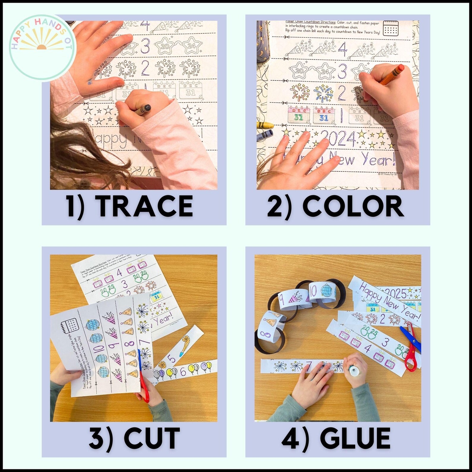 2025 New Years Countdown Paper Chain New Years Eve Kids Craft Simple ...