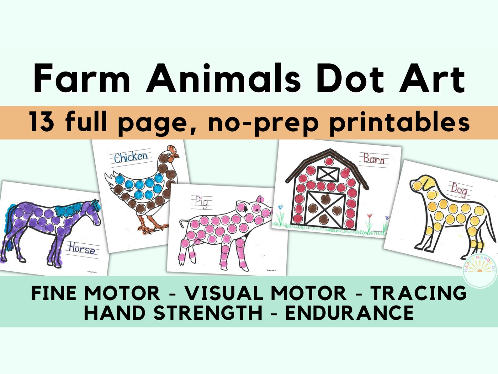 Farm Animals Dot Marker Worksheets for Kids Preschool Tracing ...