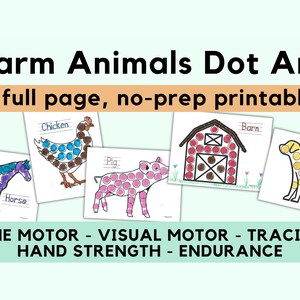 Farm Animals Dot Marker Worksheets for Kids Preschool Tracing ...