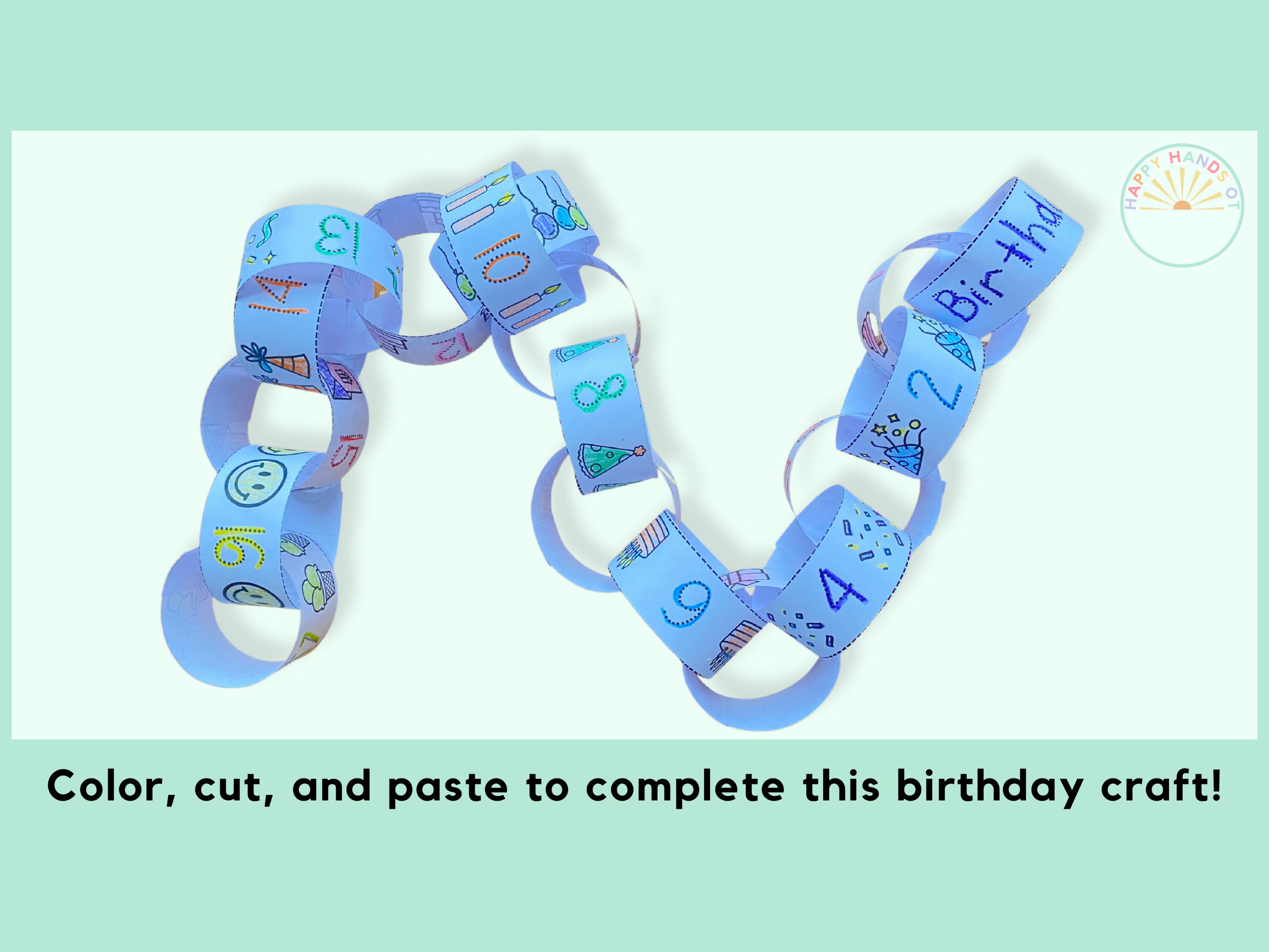 Birthday Countdown Paper Chain Craft Printable Countdown Birthday ...
