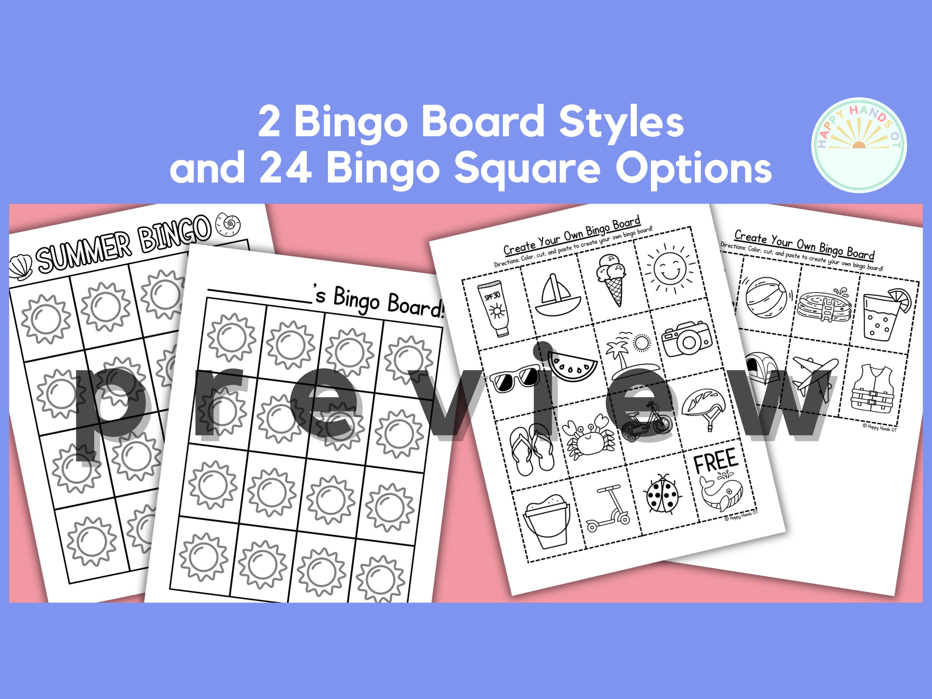 Summer Vacation Bingo Activity for Kids Summer Bingo Scissor Skill ...