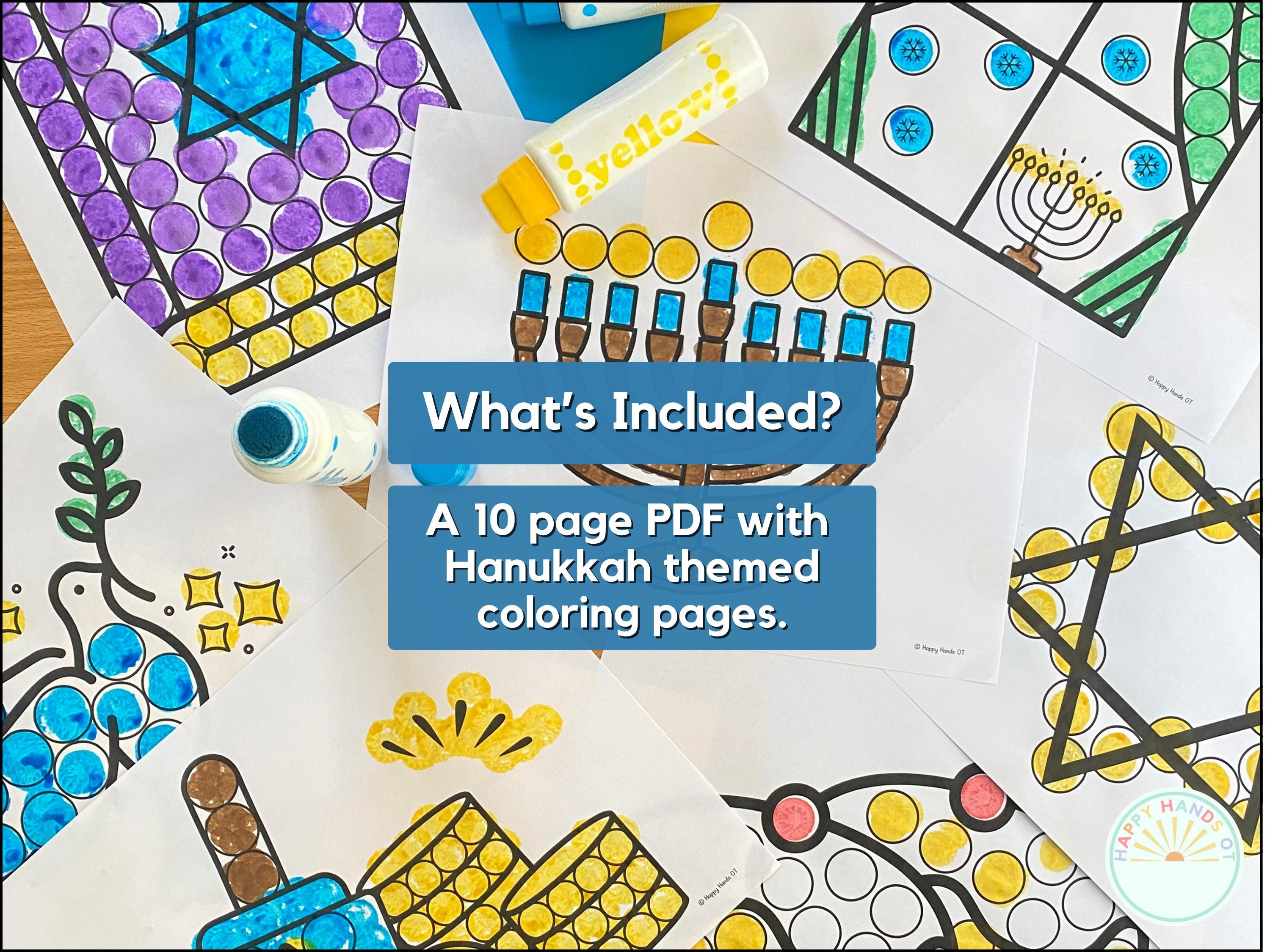 Hanukkah Dot Art Hanukkah Crafts Winter Preschool Fine Motor Pre K ...