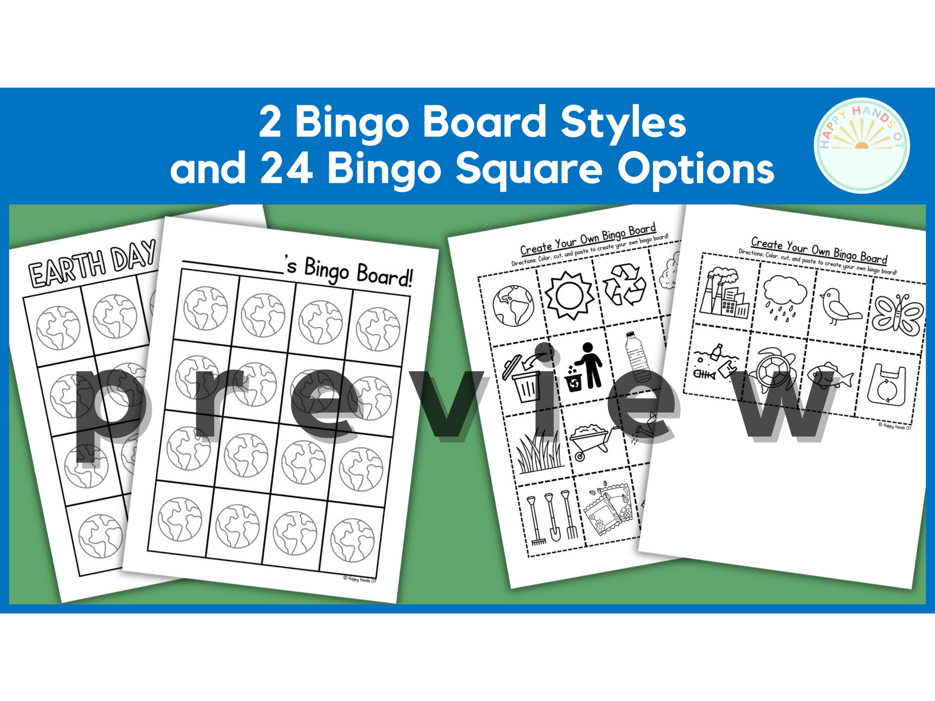 Earth Day Bingo Printable Earth Day Kids Make Your Own Bingo Cards ...