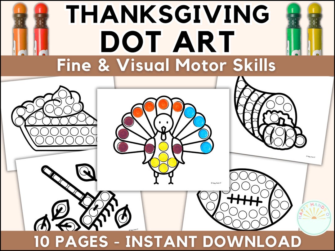 Thanksgiving Dot Art November No Prep Thanksgiving Dot Marker Turkey ...
