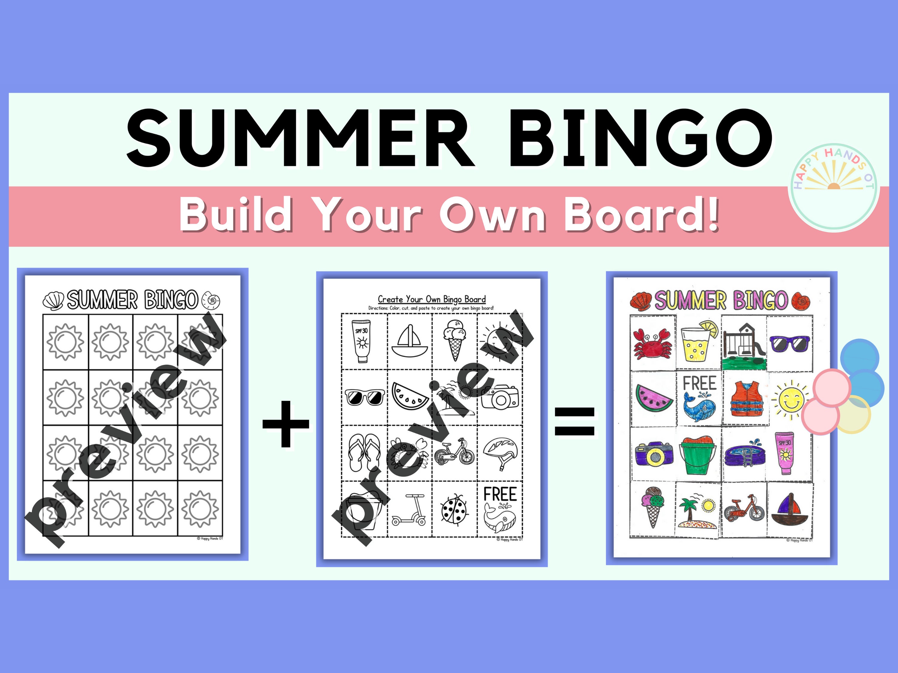 Summer Vacation Bingo Activity for Kids Summer Bingo Scissor Skill ...