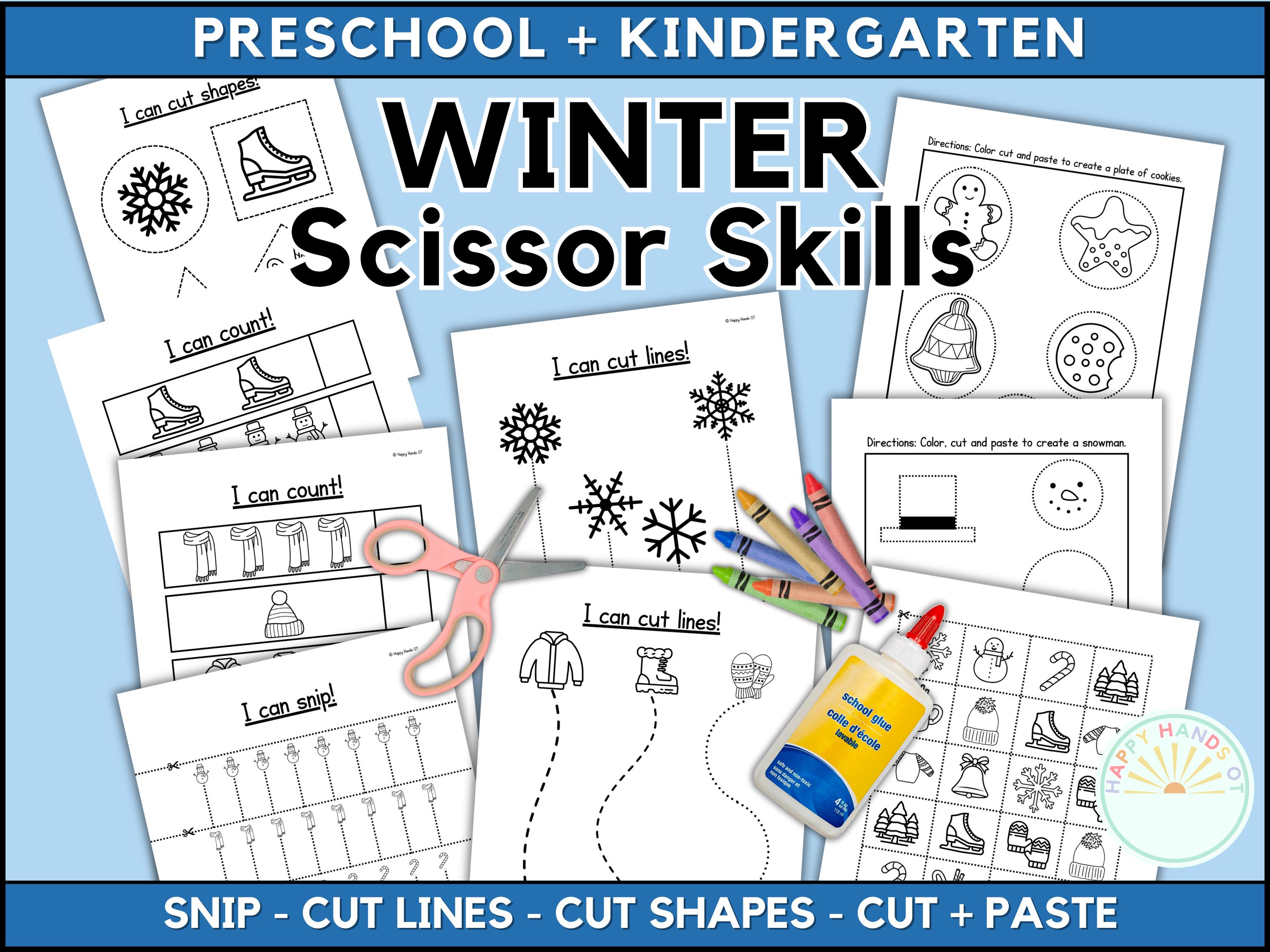 Winter Preschool Fine Motor Cutting Worksheets Winter Preschool ...