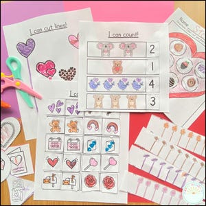 Valentines Day Preschool Worksheets for Kids Scissor Skill Winter ...