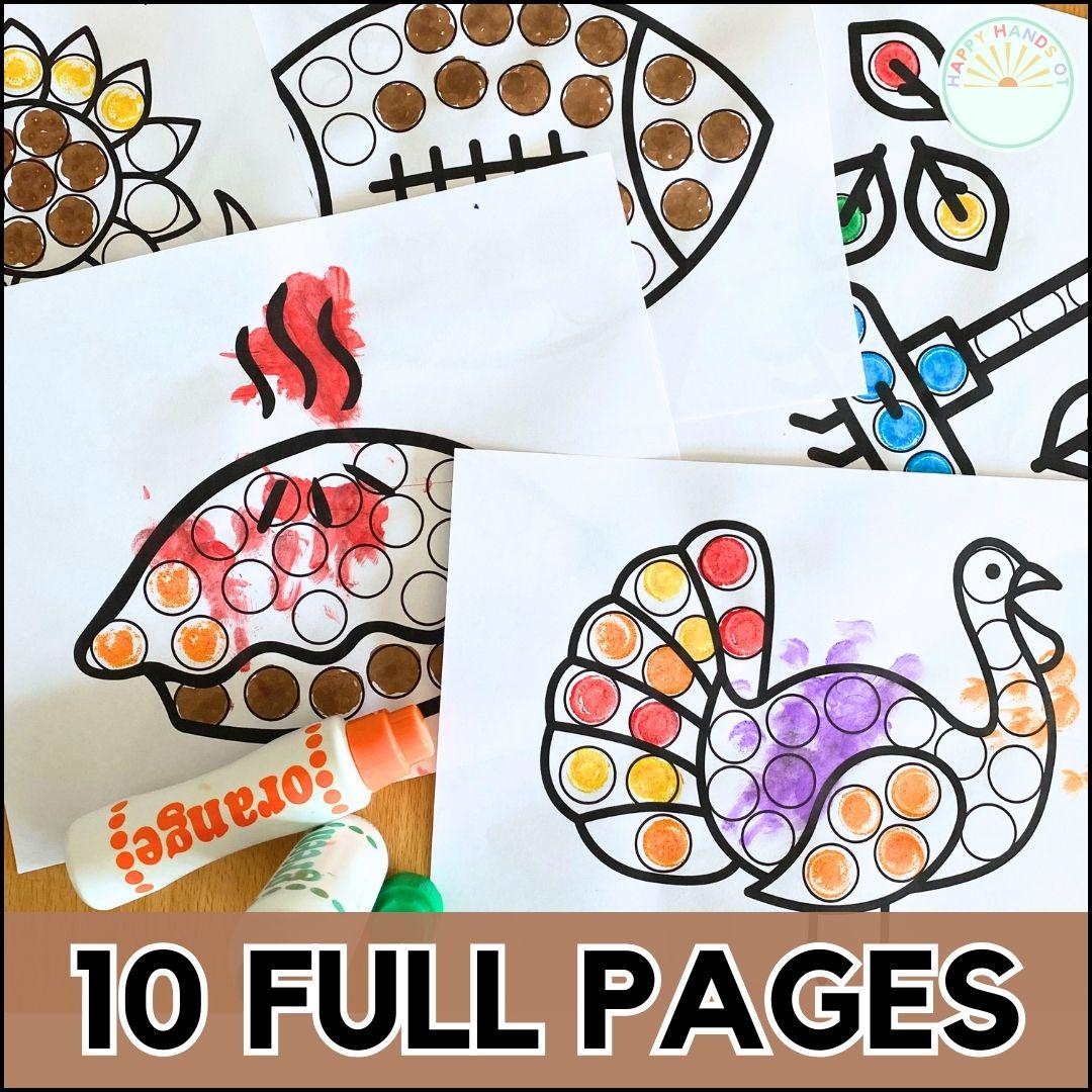 Thanksgiving Dot Art November No Prep Thanksgiving Dot Marker Turkey ...