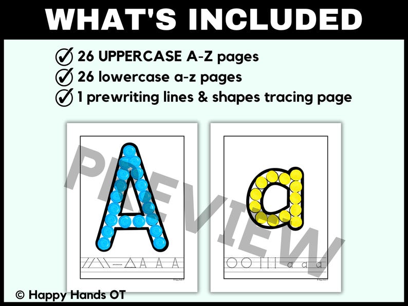 Alphabet Dot Art Preschool Worksheets for Kids ABC Tracing Worksheet ...