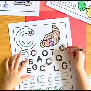 Thanksgiving ABC Tracing Worksheets Letter Tracing Pre K Worksheets ...