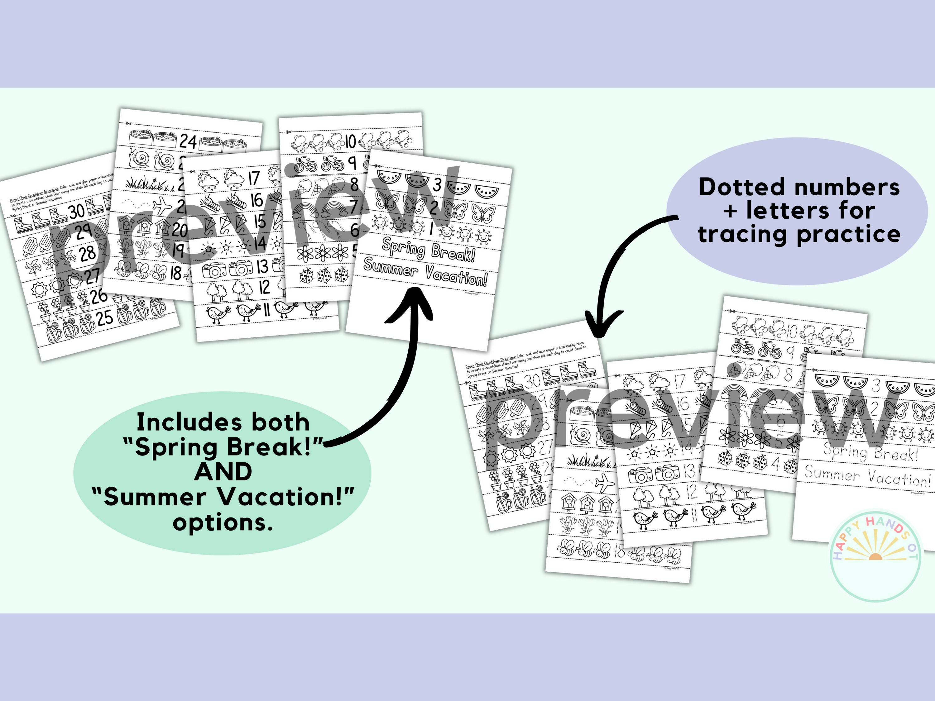Summer Vacation Countdown Paper Chain Craft Printable Countdown Cut and ...
