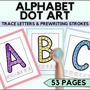 Alphabet Dot Art Preschool Worksheets for Kids ABC Tracing Worksheet ...