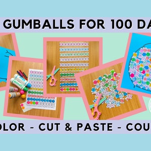 100th Day of School Gumball Craft 100 Days Celebration Printable ...
