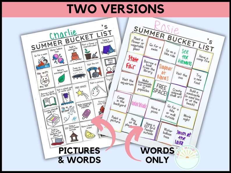 Summer Bingo Bucket List Template Scissor Skill Summer Bucket List ...