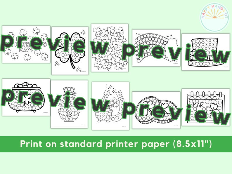 St Patricks Day Dot Art Preschool Worksheets for Kids Dot Marker ...