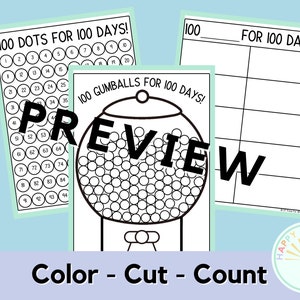 100th Day of School Gumball Craft 100 Days Celebration Printable ...